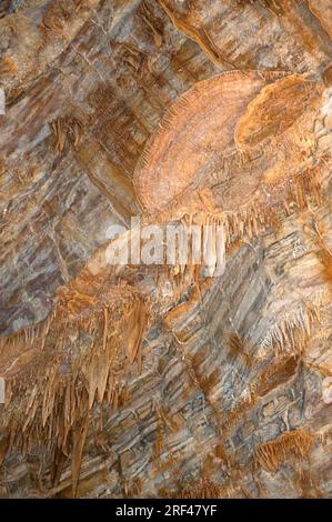 Giant chasm of Cabrespine. Cave with stalactites, stalagmites and ...