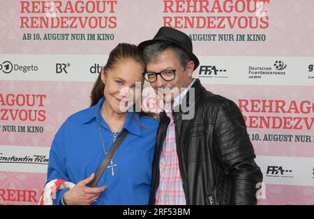 Radio host Wolfgang Subirge and actress Doreen Dietel at the screening ...