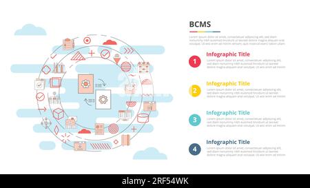 bcms business continuity management system concept with icon concept ...