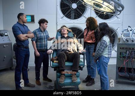 THE HARDY BOYS, from left: Krista Nazaire, Adam Swain, Rohan Campbell ...