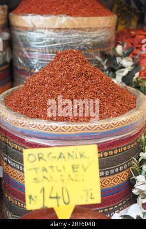 Traditional spices and dry fruits in local bazaar in turkey Stock Photo ...