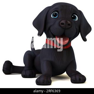 Fun 3D cartoon black Labrador retriever Stock Photo - Alamy