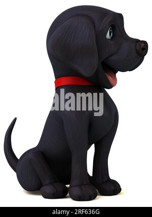 Fun 3D cartoon black Labrador retriever Stock Photo - Alamy