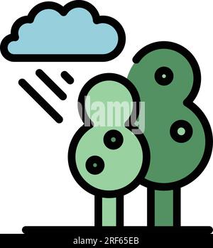 Rain eco travel icon outline vector. Nature walk. Forest family Stock ...