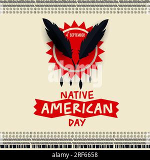 Native American Day 4th of September background concept. Poster and ...