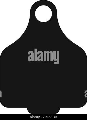 Ear tag for cattle. Black identification label for farm animals Earmark ...