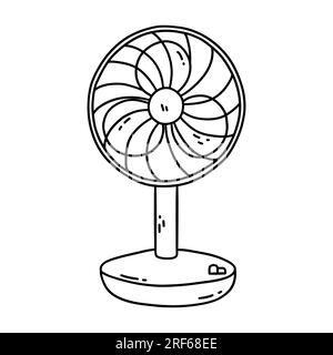 Desktop electrical fan. Cooling air conditioning unit in hot weather ...