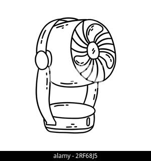 Cute desktop electrical fan. Cooling air conditioning unit in hot ...