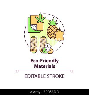 2D customizable eco friendly materials line icon concept Stock Vector ...