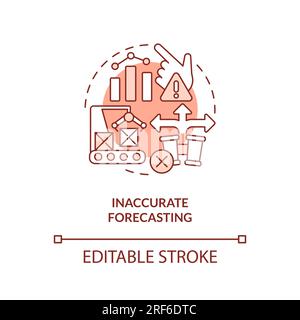 2D customizable inaccurate forecasting line icon concept Stock Vector ...
