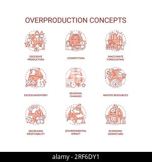 Customizable icons for overproduction concepts Stock Vector Image & Art ...