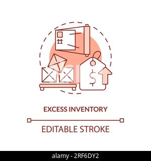 2D customizable excess inventory line icon concept Stock Vector Image ...