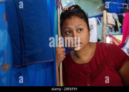 Meitei community man stays in a makeshift shelter after a mob burn ...