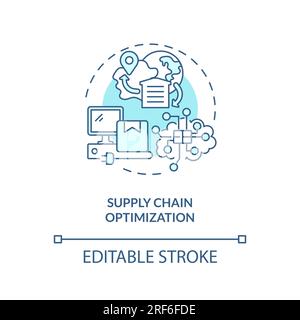 2D supply chain optimization line icon concept Stock Vector Image & Art ...