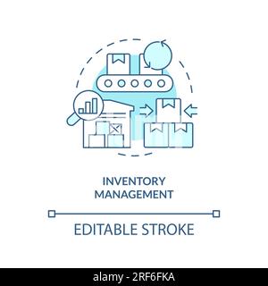 2D customizable inventory management line icon concept Stock Vector ...