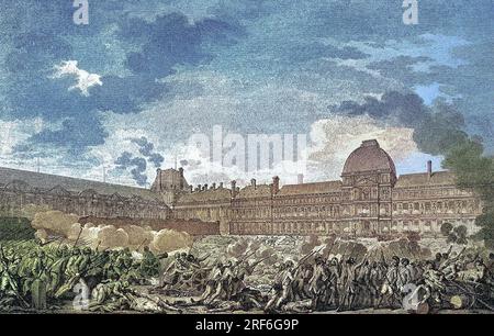 The attack of the Tuileries Palace, Palais des Tuileries August 10 ...