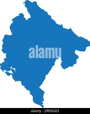 Montenegro MAP in Blue, Country Map, Montenegro, Border Map, Border ...