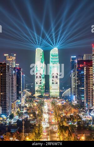 Chengdu City Twin Towers Stock Photo - Alamy