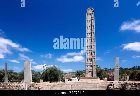Ancient monolith stone obelisk, symbol of the old Aksumite civilization ...