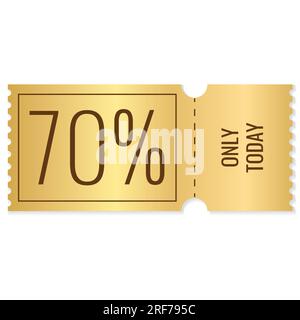 blank golden coupon or ticket. Golden sticker Stock Vector Image & Art ...
