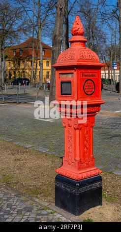 Old fire-alarm, Berlin, Germany Stock Photo - Alamy