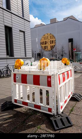 Barrier Beacons In Red White, Berlin, Germany Stock Photo - Alamy