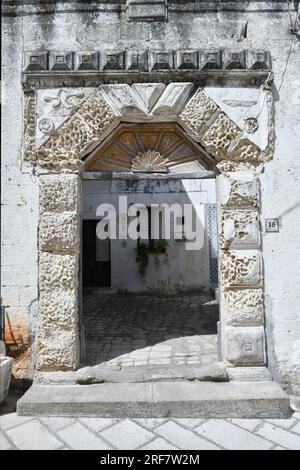 The entrance of a characteristic house in Ruffano, an old village in ...