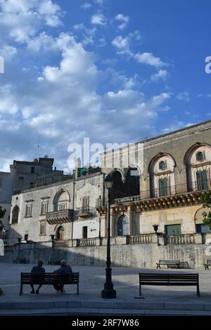 The small square of Ruffano, an old village in the province of Lecce ...