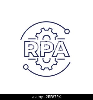 Rpa line icon, Robot Process Automation vector linear signs. Robotics, artificial intelligence ...