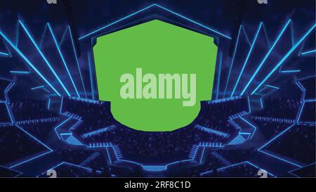 Auditorium interior View, Green Screen Background Stage, Vector ...