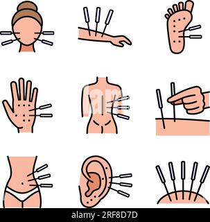acupuncture oriental massage color icon vector illustration Stock ...
