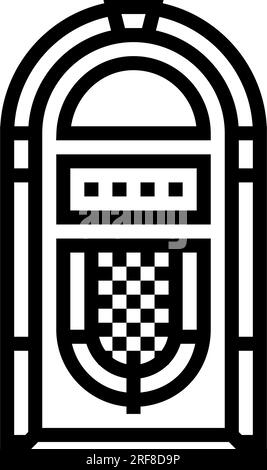 jukebox retro music line icon vector illustration Stock Vector Image ...