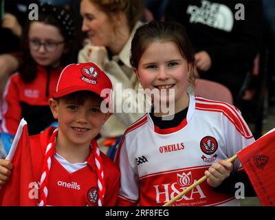 Derry GAA senior football team fans in Celtic Park, Derry, Northern ...