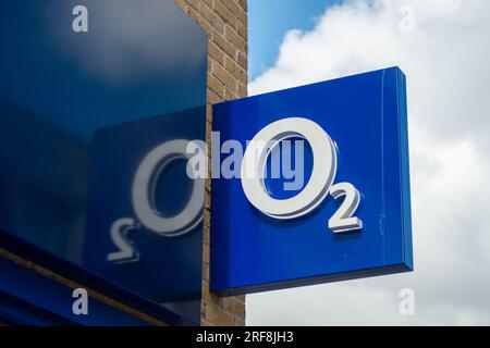 Slough, Berkshire, UK. The Virgin Media O2 offices on the A4 Bath Road ...