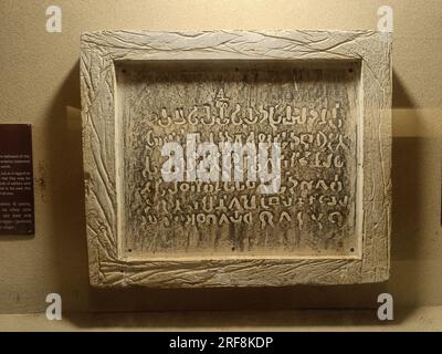 Ashokan inscription, 3rd century AD. Script- Brahmi, Language- Prakrit ...