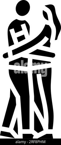 couple embracing love glyph icon vector illustration Stock Vector Image ...