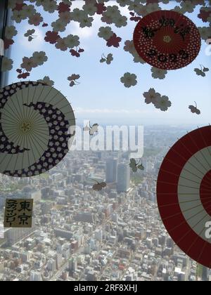 Iconic images of Japan: swirling parasols & cherry blossom decorate the ...