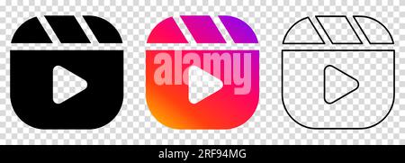Instagram reels logo icon transparent png download Stock Vector Image ...