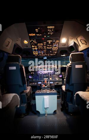 Flight simulator used for the treatment of fear in aircraft, stress ...