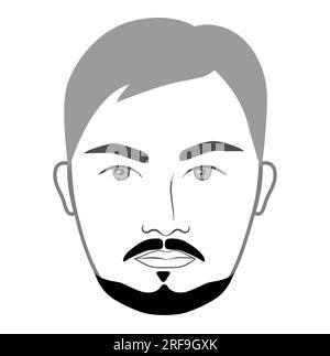 Balbo Beard style men in face illustration Facial hair Imperial ...