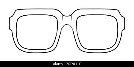 Angular frame glasses fashion accessory illustration. Sunglass front ...