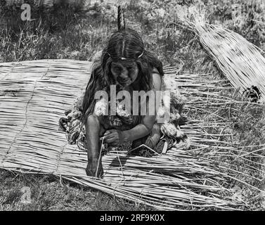 California: c. 1930 The framework for the Yokuts' house was made of ...