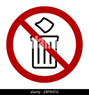 Prohibition sign and symbol, do not litter and don't throw away plastic ...