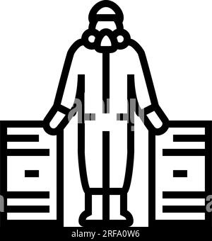 hazardous materials handling line icon vector illustration Stock Vector ...