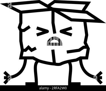 Sad mail icon outline vector. Social media. Person facebook Stock ...