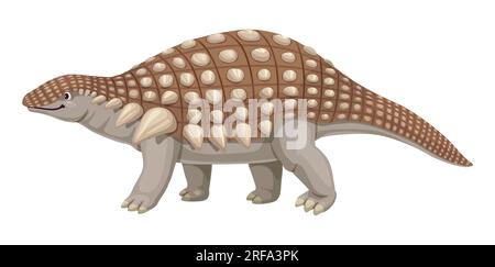 Cartoon Nodosaurus dinosaur character. Extinct armored reptile or ...