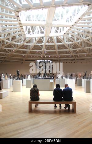 The modern architecture of the interior of the Museo Soumaya in Mexico ...