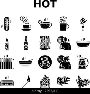 hot fire lable flame tag icons set vector Stock Vector Image & Art - Alamy
