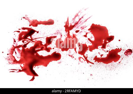 Red bloody marks on white background Stock Photo - Alamy