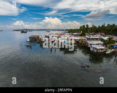 Aerial view of a Badjao community on theUrban outskirts of Cebu City ...